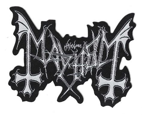 Mayhem Logo White Patch Heavy Metal Patches Hmp