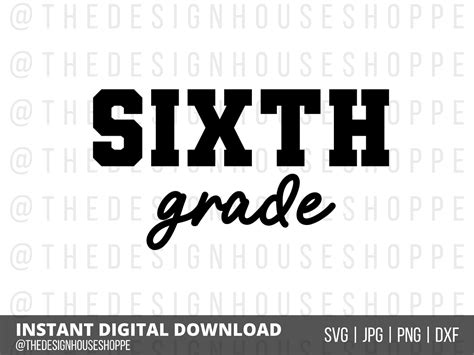 Sexto Grado Svg 6to Grado Svg Profesor Svg Camisa De Profesor 1er