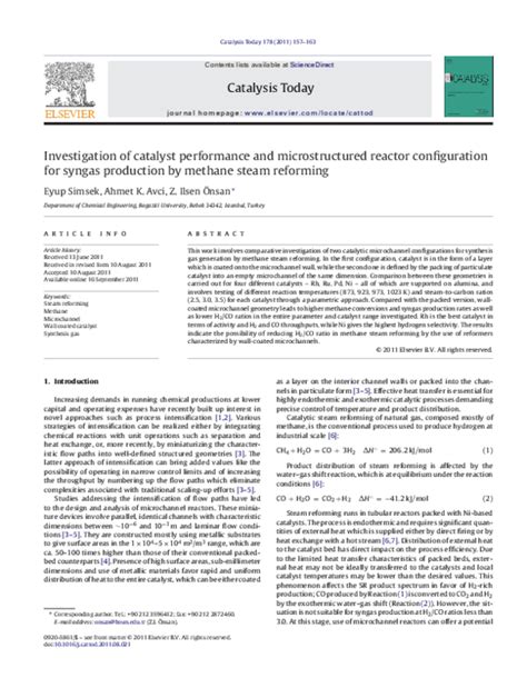 Pdf Investigation Of Catalyst Performance And Microstructured Reactor