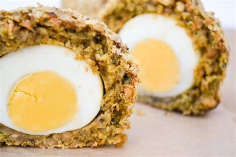 Vegetarian Scotch Eggs Tinned Tomatoes