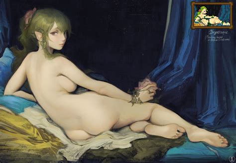 Rule 34 Ass Barefoot Dryad Terraria Female Female Only Fine Art Parody Grande Odalisque