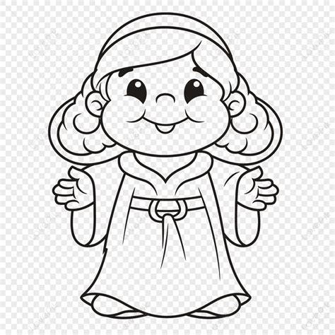 가운 색칠 페이지 개요 스케치 드로잉에 소녀 벡터인간의 몸표정 Png 일러스트 무료 다운로드 Lovepik