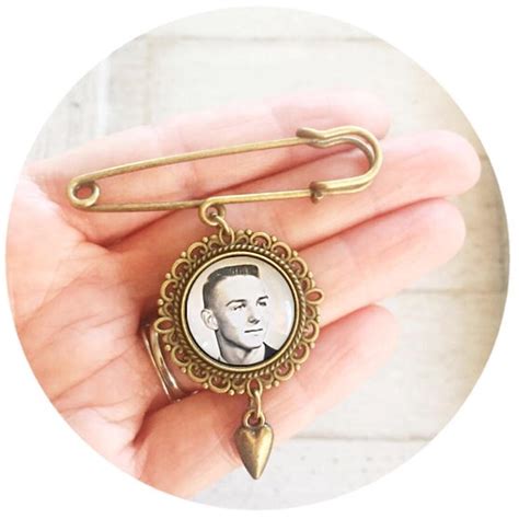 Custom Photo Lapel Pin Personalized Wedding Boutonniere Pin Broach