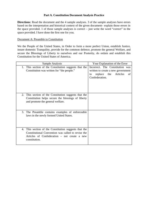 Constitution Document Analysis 1 Pdf Presidents Of The United