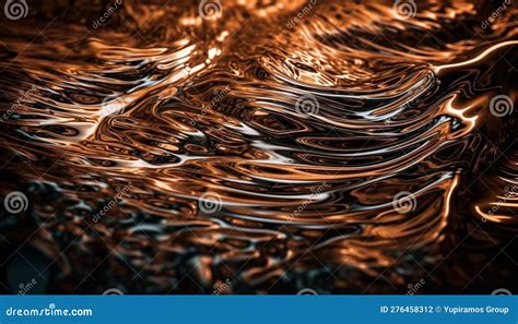 Smooth Metallic Wave Pattern Reflects Abstract Creativity Generated By Ai Stock Illustration