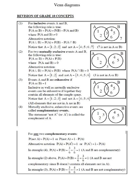 Venn Diagrams Notes Qs Memo Pdf