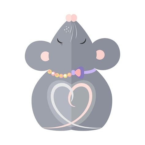 Premium Vector Hugging Mouse Postcard Vector Illustration