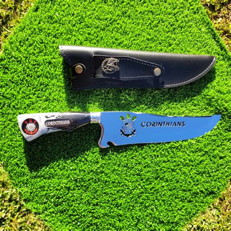 Faca Artesanal Picanheira Corinthians 10 Polegadas Aço Inox 420 Cabo