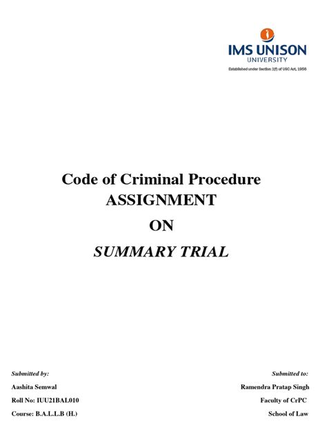 Crpc Assignment Pdf Trials Criminal Procedure In South Africa