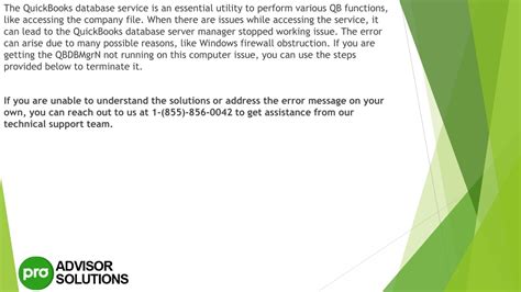 Ppt Tips To Move Quickbooks Database Server Manager Stopped