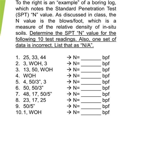 Solved To The Right Is An Example” Of A Boring Log Which
