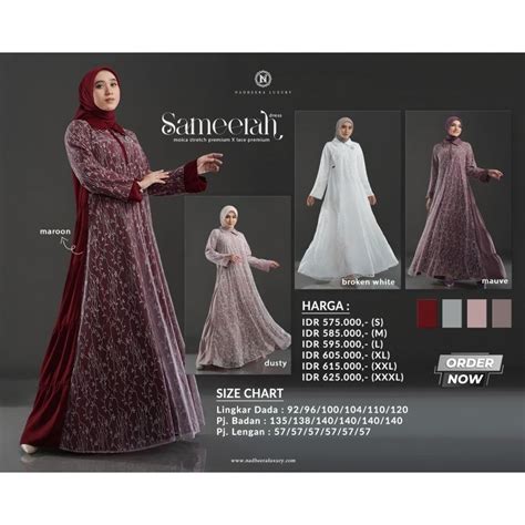 Jual Sameerah Dress Ori Nadheera Luxury Sistem Po Ridi Habis Lebaran