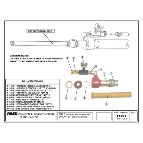 1″ Lance Nozzle Assembly Fine Reed Rw Mcnair Supply