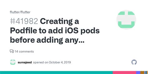 Creating A Podfile To Add Ios Pods Before Adding Any Flutter Plugins Never Hooks Up The Plugin