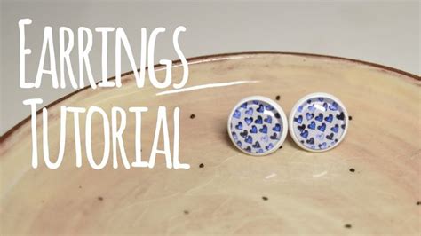 Glass And Paper Cabochon Earrings Tutorial Youtube Diy Cabochon Earrings Earring Tutorial