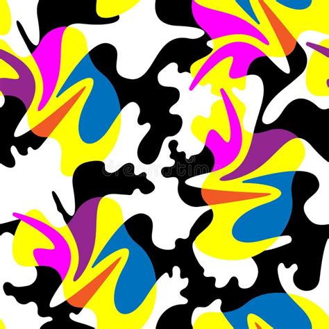 Unusual Seamless Abstract Artwork With Hand Drawn Unique Patterns Stock