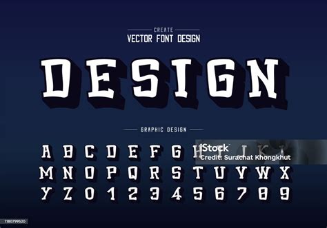 그림자 글꼴 및 만화 알파벳 벡터 서체 및 숫자 디자인 배경에 그래픽 텍스트 0명에 대한 스톡 벡터 아트 및 기타 이미지 0명 3차원 형태 교육 Istock