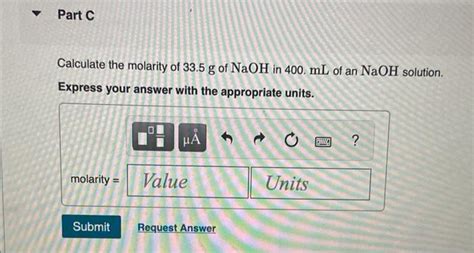 Solved Calculate The Molarity Of The Following Solutions Chegg