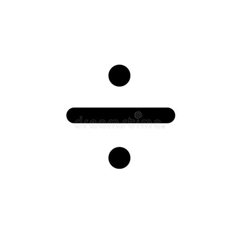 Black Division Symbol On A White Background Composed Of A Horizontal Line Wit Stock