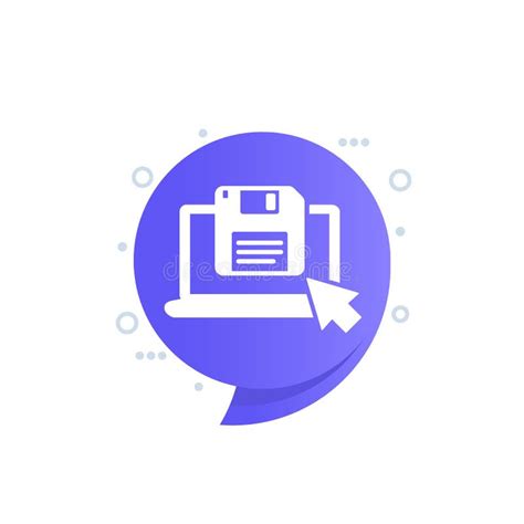 Backup Floppy Disk Icon With Laptop Vector Stock Vector