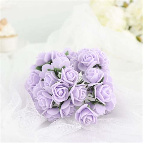 Lavender Lilac Real Touch Foam Rose Buds Efavormart