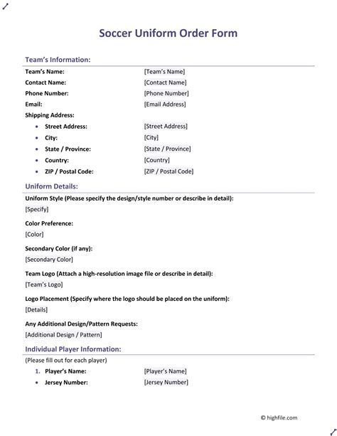 Work Order Form Template Free