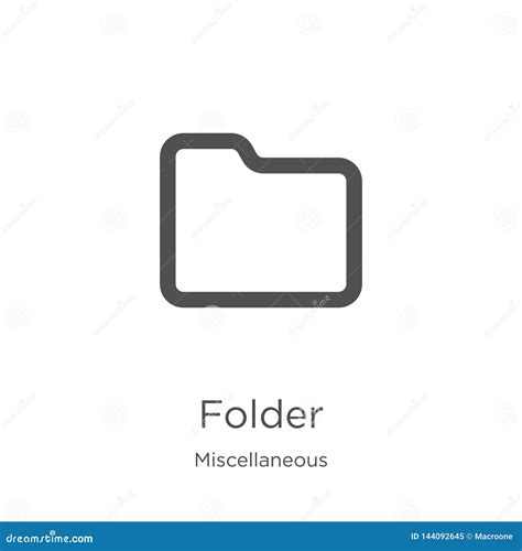 Folder Icon Vector From Miscellaneous Collection Thin Line Folder