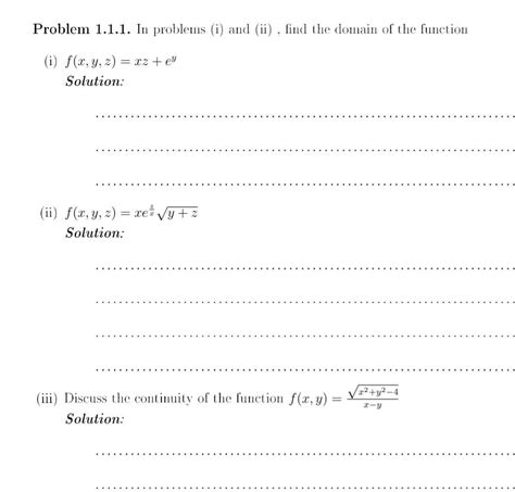 Solved Problem 1 1 1 In Problems I And Ii Find The Chegg Com
