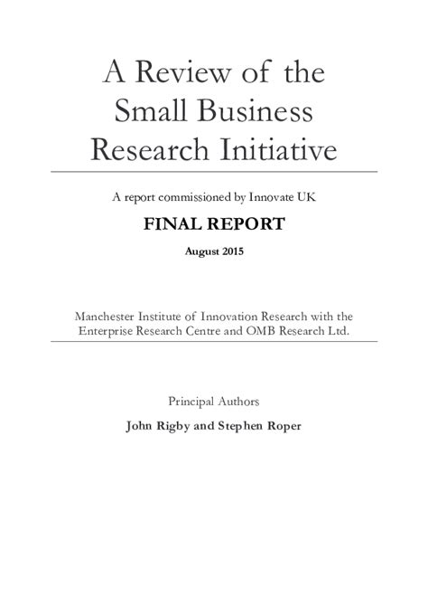 Pdf Sbri Review Final Report June 2016