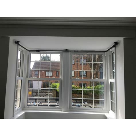 Customisable Bay Window Curtain Pole Bracket Set Industrial Pipe Style Pipe Dream Furniture