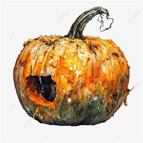 썩어가는 호박의 수채화 수채화 페인트 등 썩어가는 Png 일러스트 및 이미지 에 대한 무료 다운로드 Pngtree