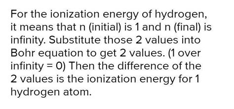 Calculate The Ionisation Energy Of Hydrogen Atom Using Bohrs Theory