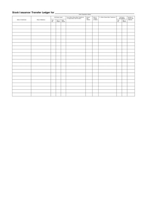 Free Printable Stock Ledger Templates Excelpdf Word