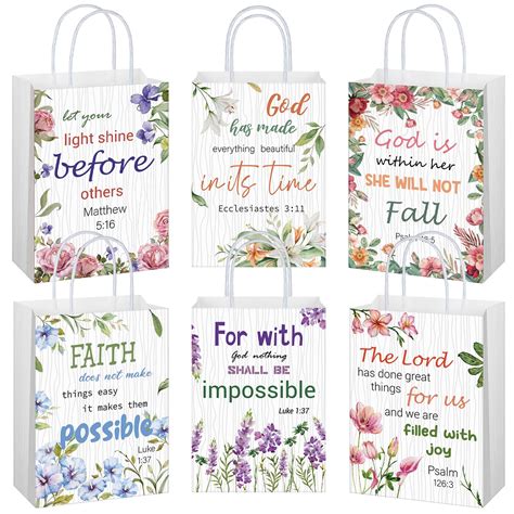 Yeaqee 24 Pcs Religious T Bags Bible Verse Treat