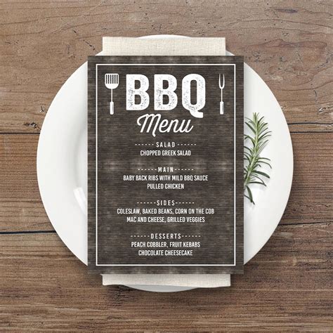 Bbq Catering Menu Template