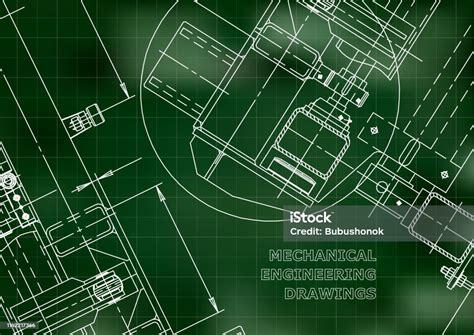 Cetak Biru Mekanika Menutupi Gambar Teknik Mesin Ilustrasi Stok Unduh