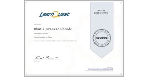Completed Java Introduction Coures By Coursera Coursera
