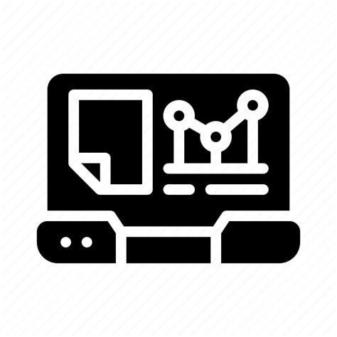 Diagram Analytics Line Graph Stats Report Laptop Icon Download