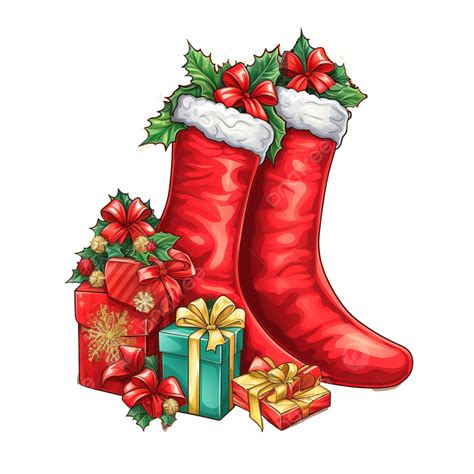 Christmas Sock With Ts Png Illustration Stockings Cozy Warm Png