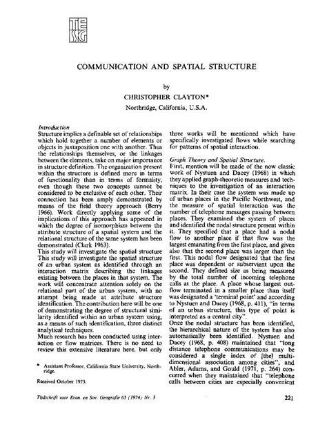 Pdf Communication And Spatial Structure Dokumen Tips
