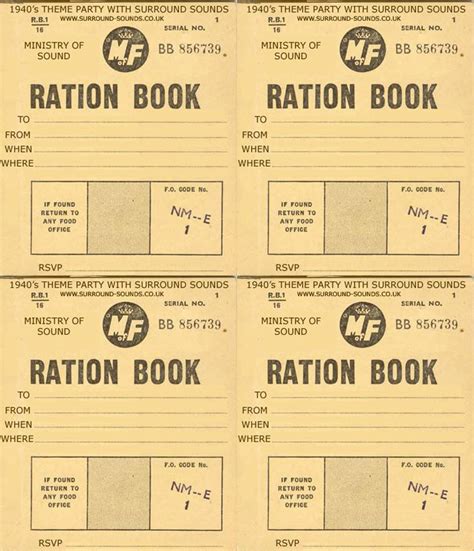 Printable Ww2 Ration Book Template Templates Printable
