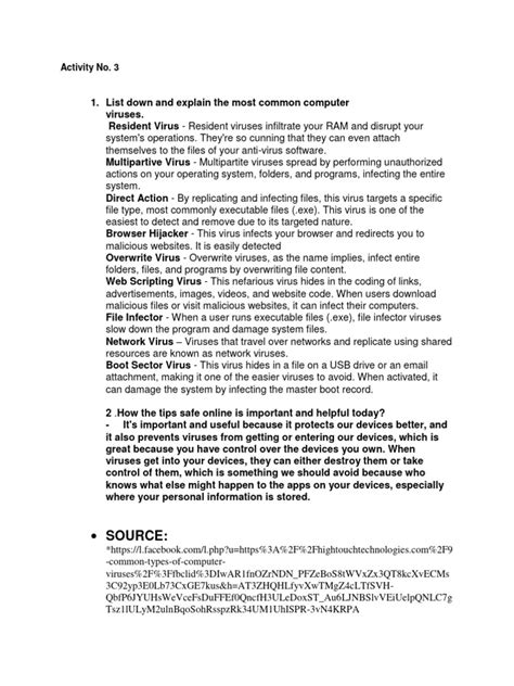 Activity No 3 Pdf Computer Virus Computer File