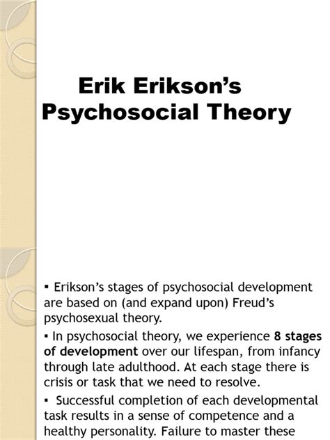 Erik Eriksons Psychosocial Theory Download Free Pdf Behavioural