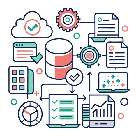 data processing analysis and visualization with check marks premium