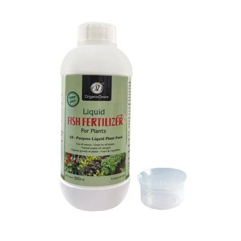 Organicdews Liquid Fish Fertilizer For Plants 1 Litre Bottle At