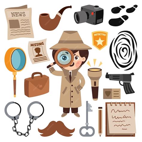 Premium Vector Set Of Various Detective Elements