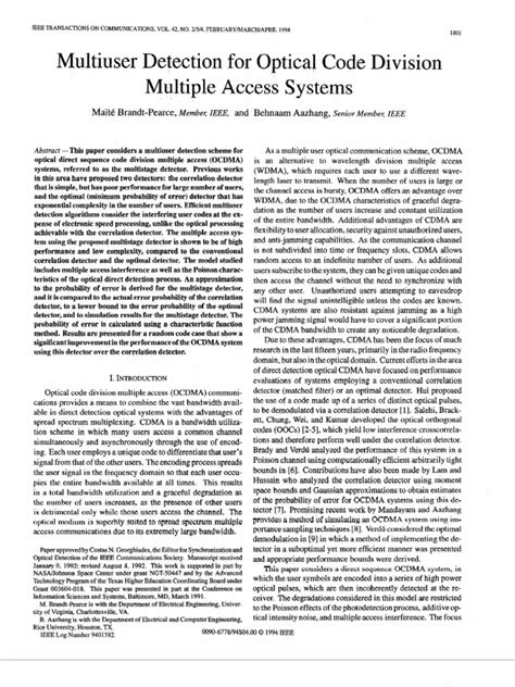 Pdf Multiuser Detection For Ocdma Systems Dokumen Tips