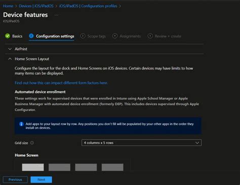 configure home screen layout on ios using intune techuisitive