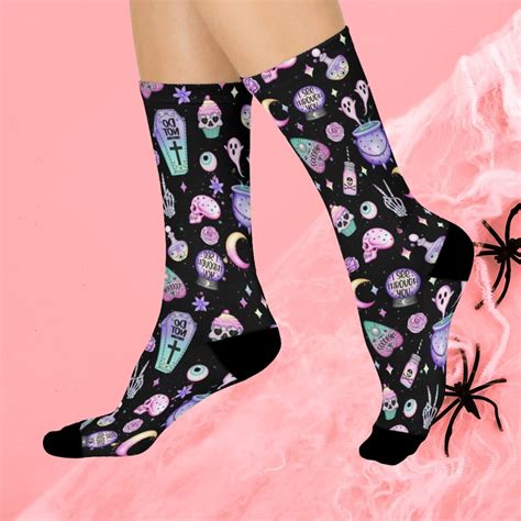Pastel Goth Socks Pastel Witch Socks Creepy Cute Socks Pastel Goth