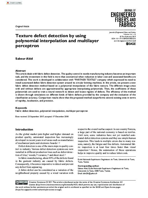 Pdf Texture Defect Detection By Using Polynomial Interpolation And